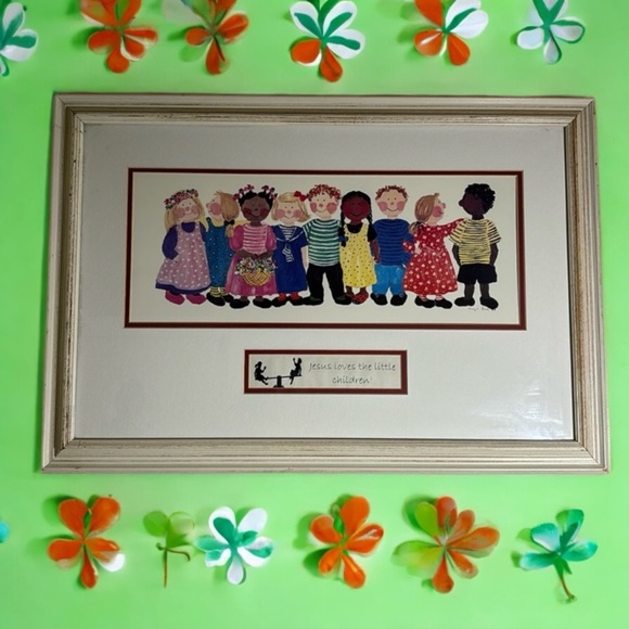 Wall Decor | Jesus Loves The Little Children Art Work | Poshmark